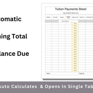 Google Sheets Tuition Payments Tracker - Student Tuition Amounts Due ...