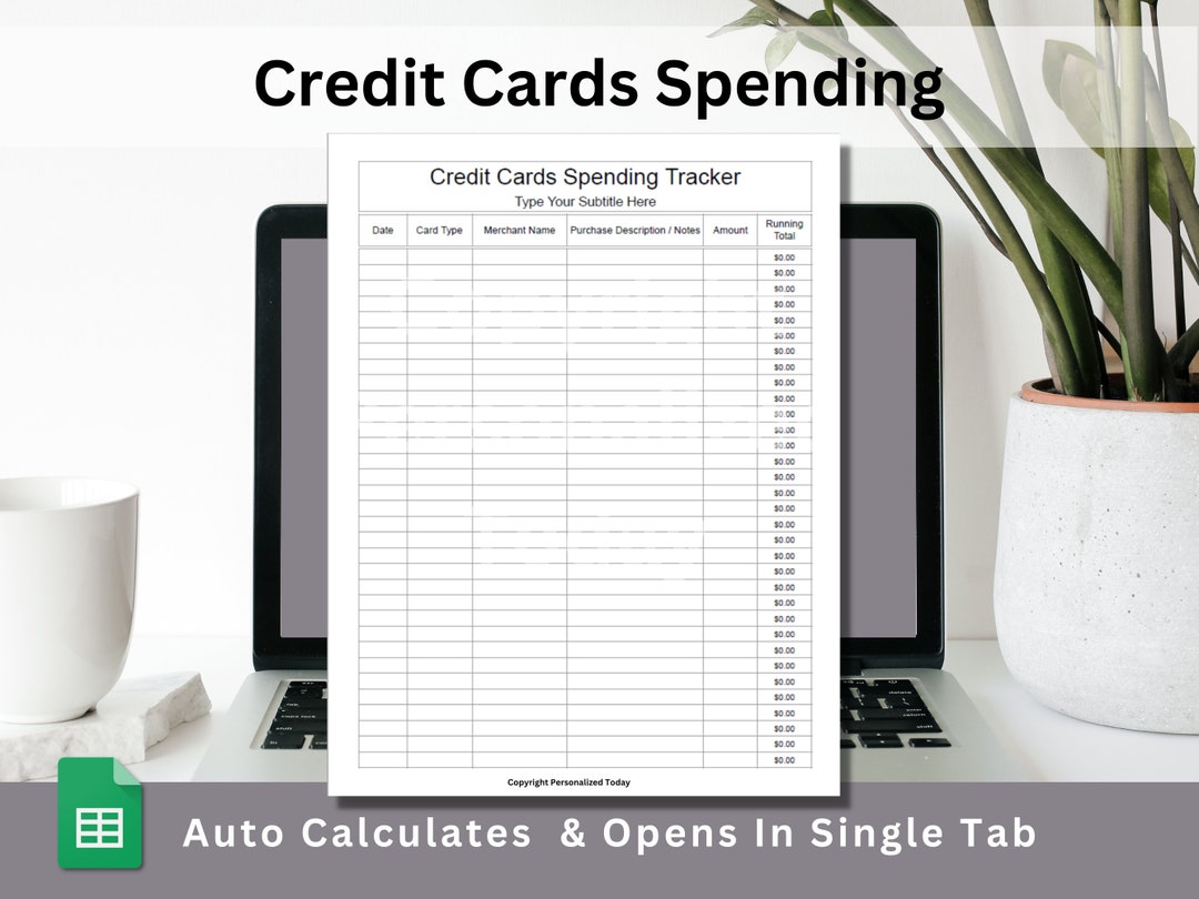 Google Sheets Credit Card Spending Tracker - Multiple Credit Cards ...