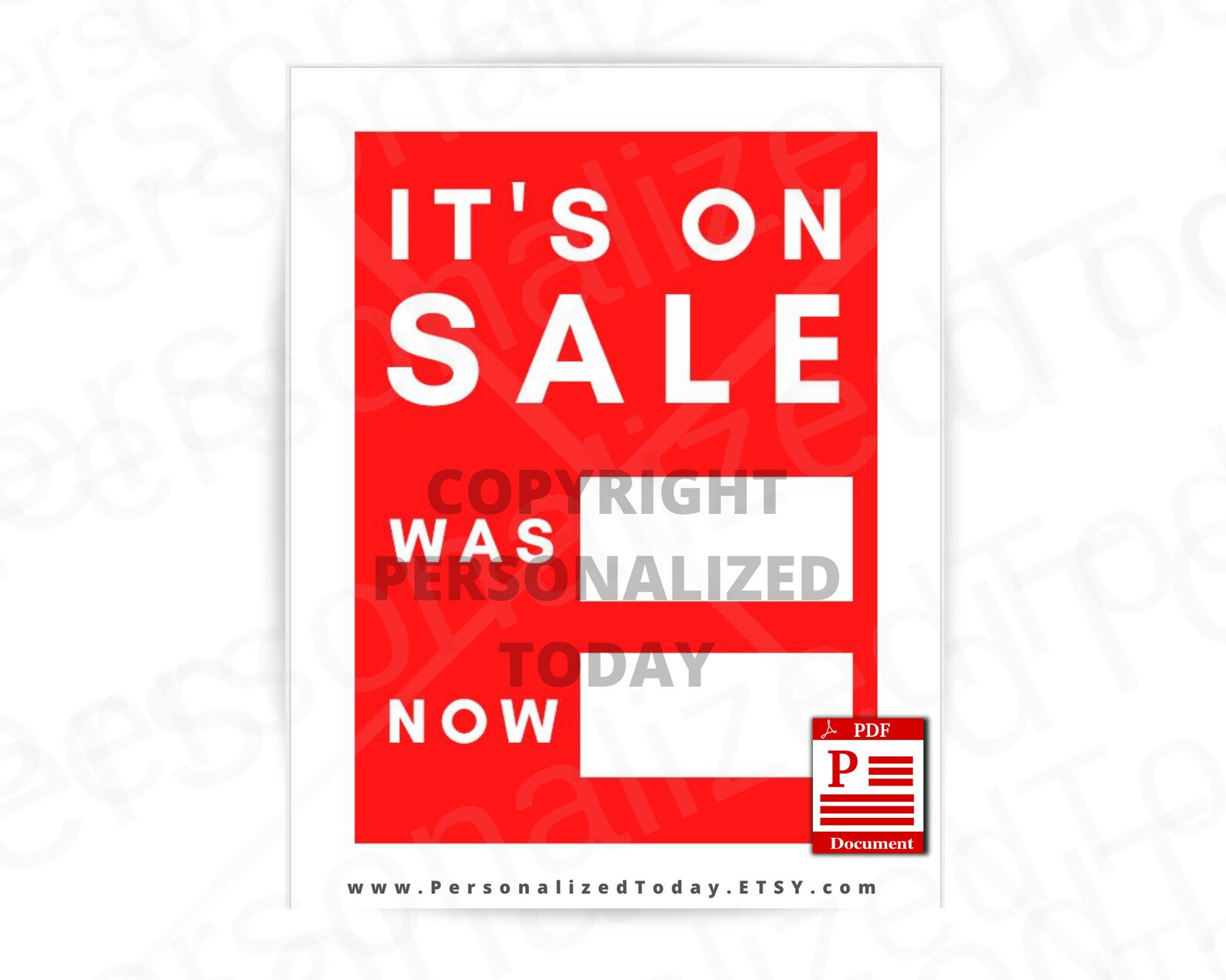 Printable Sale Sign For Retail With Box For Handwriting Normal | Etsy