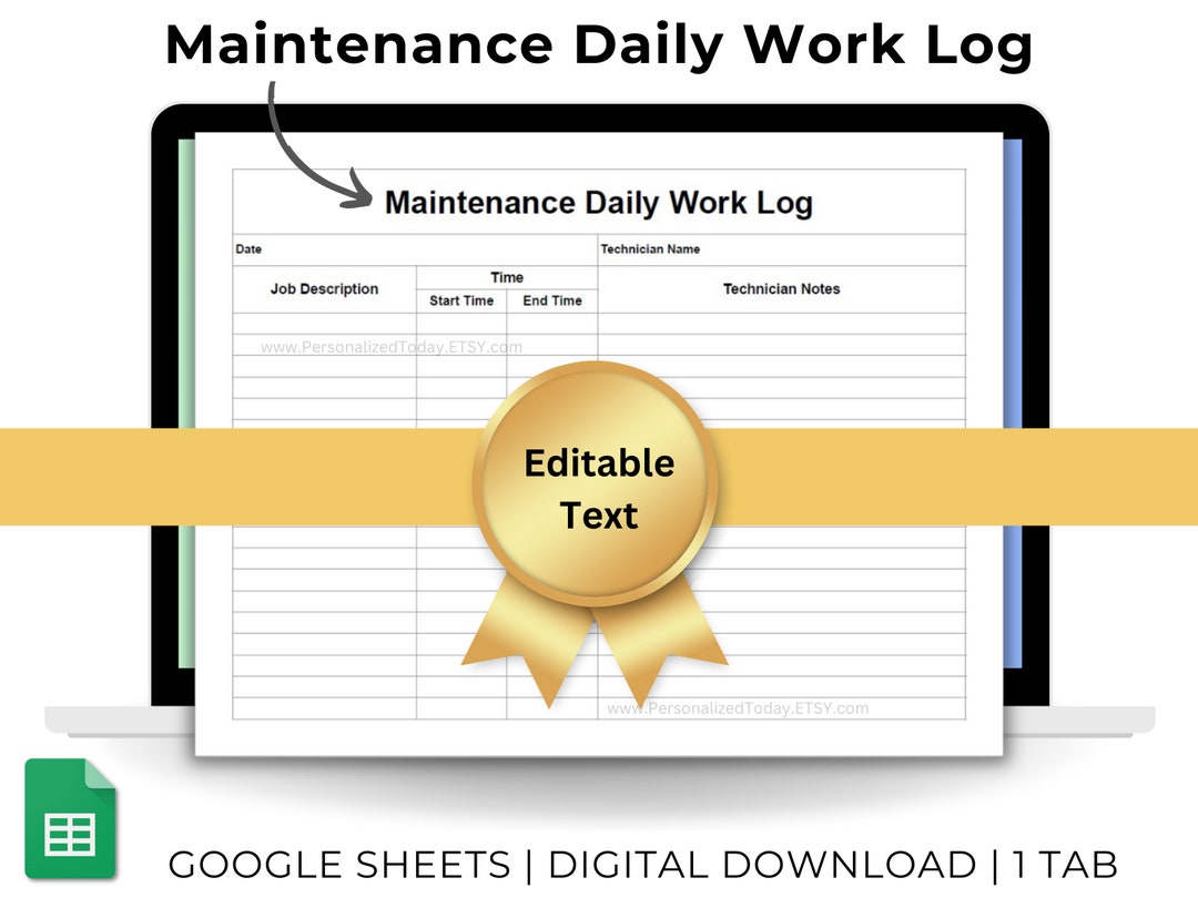 Maintenance Daily Work Orders Log Handyman Tasks Chart to Do List Jobs ...