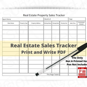 Printable Real Estate Sales Tracker Listing and Closing Log - Etsy