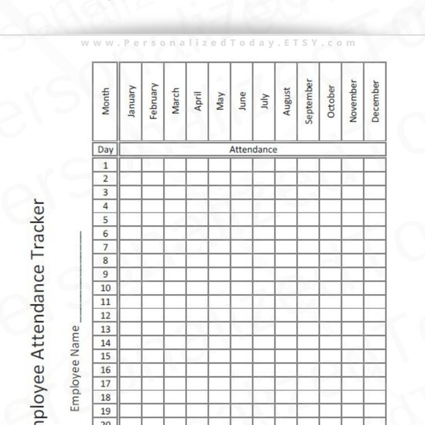 Staff Attendance Tracker - Etsy