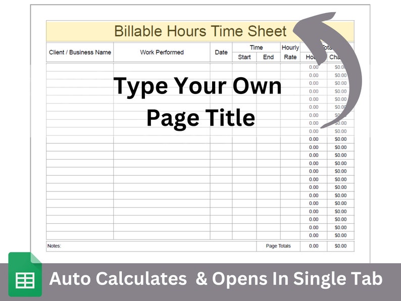 Billable Hours Time Tracker Hours Worked Employee Timesheet Chart ...