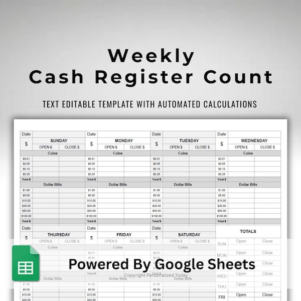 Safe Count Sheet - Etsy