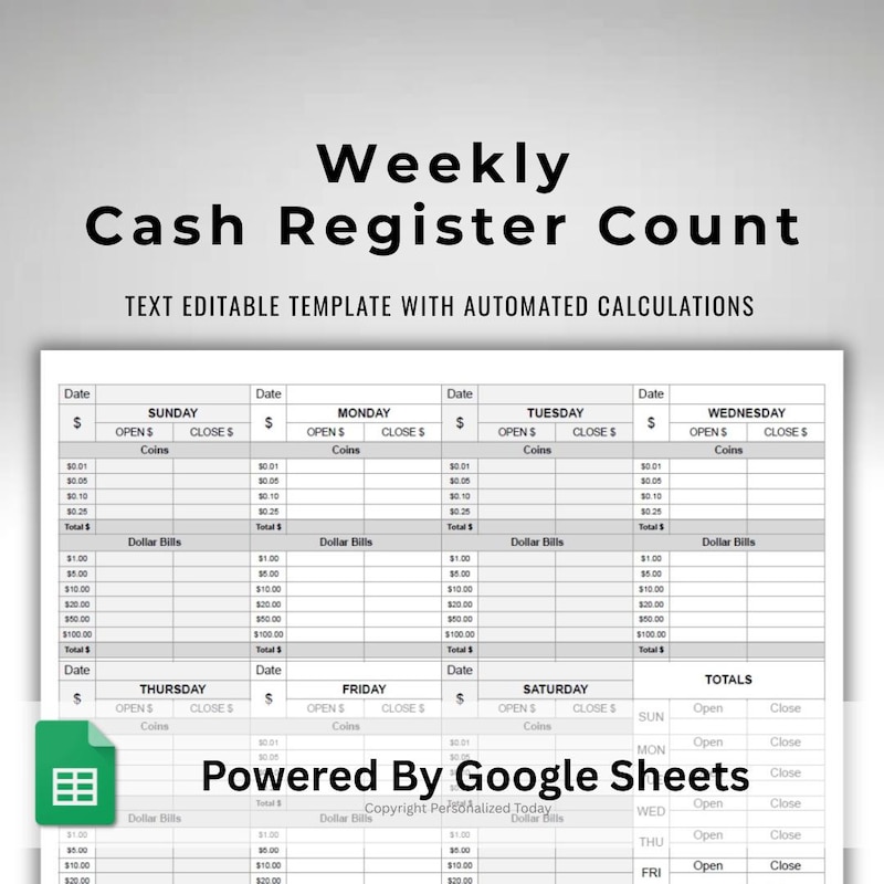 Safe Count Sheet - Etsy