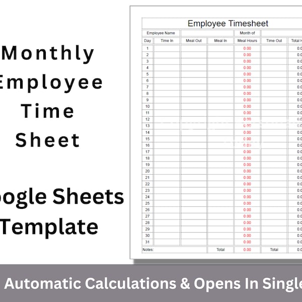 Bi Monthly Timesheet - Etsy