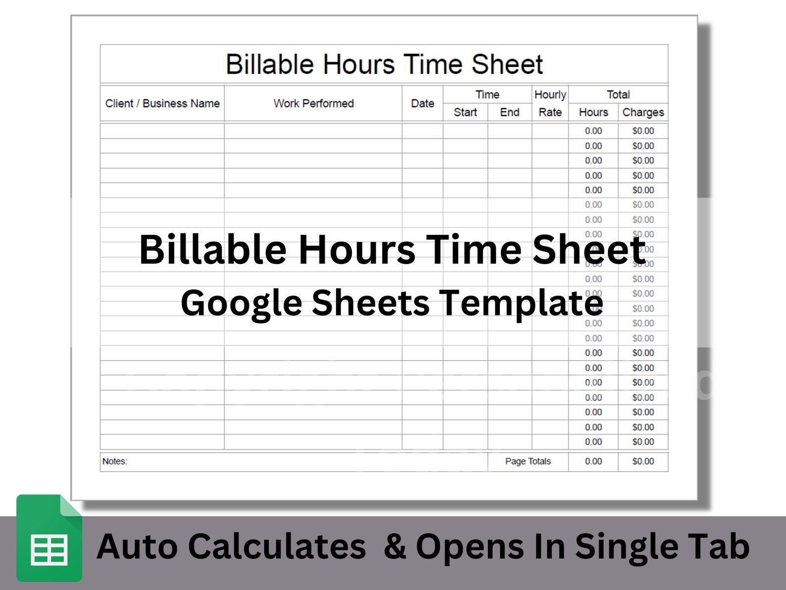 Billable Hours Time Tracker Hours Worked Employee Timesheet Chart ...