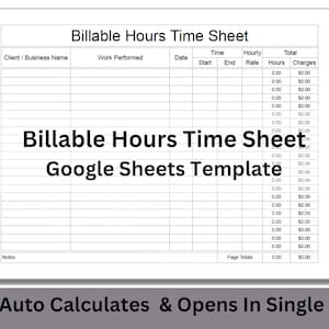 Billable Hours Time Tracker Hours Worked Employee Timesheet Chart ...