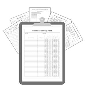 Text Editable Assisted Living Shift Duties Bundle 5 Google Sheets ...