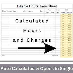 Billable Hours Time Tracker Hours Worked Employee Timesheet Chart ...