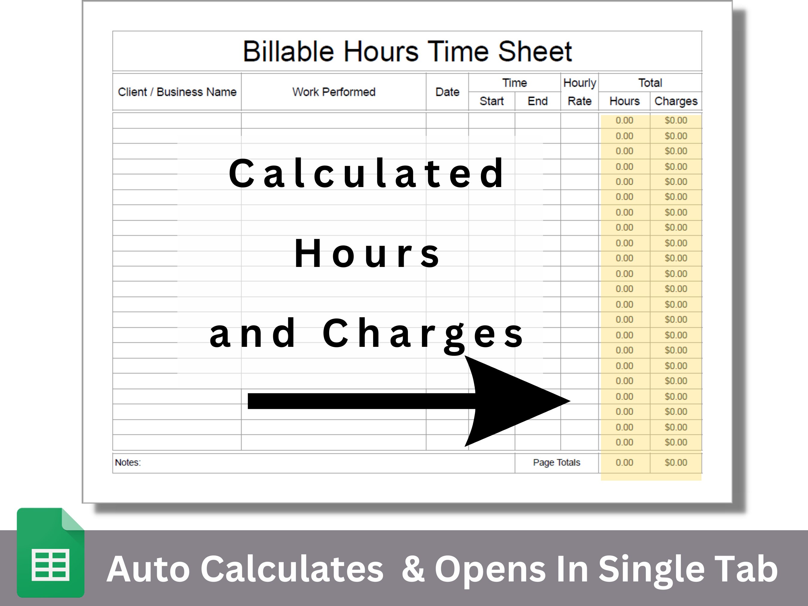 Billable Hours Time Tracker Hours Worked Employee Timesheet Chart ...