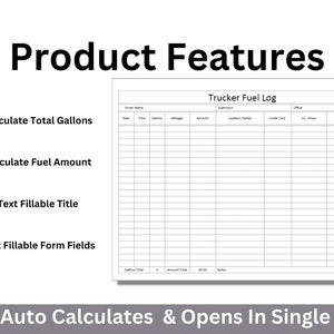 Trucker Fuel Log Template for Google Sheets Editable Spreadsheet ...