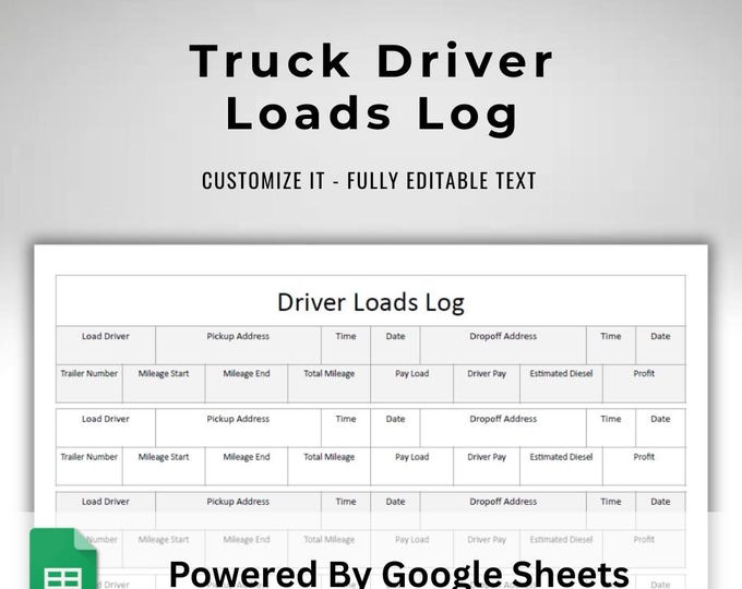 Load Tracking Form - Etsy