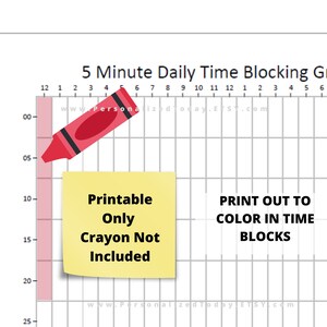 Printable Only 5 Minute Daily Time Blocking Coloring Grids PDF - Etsy