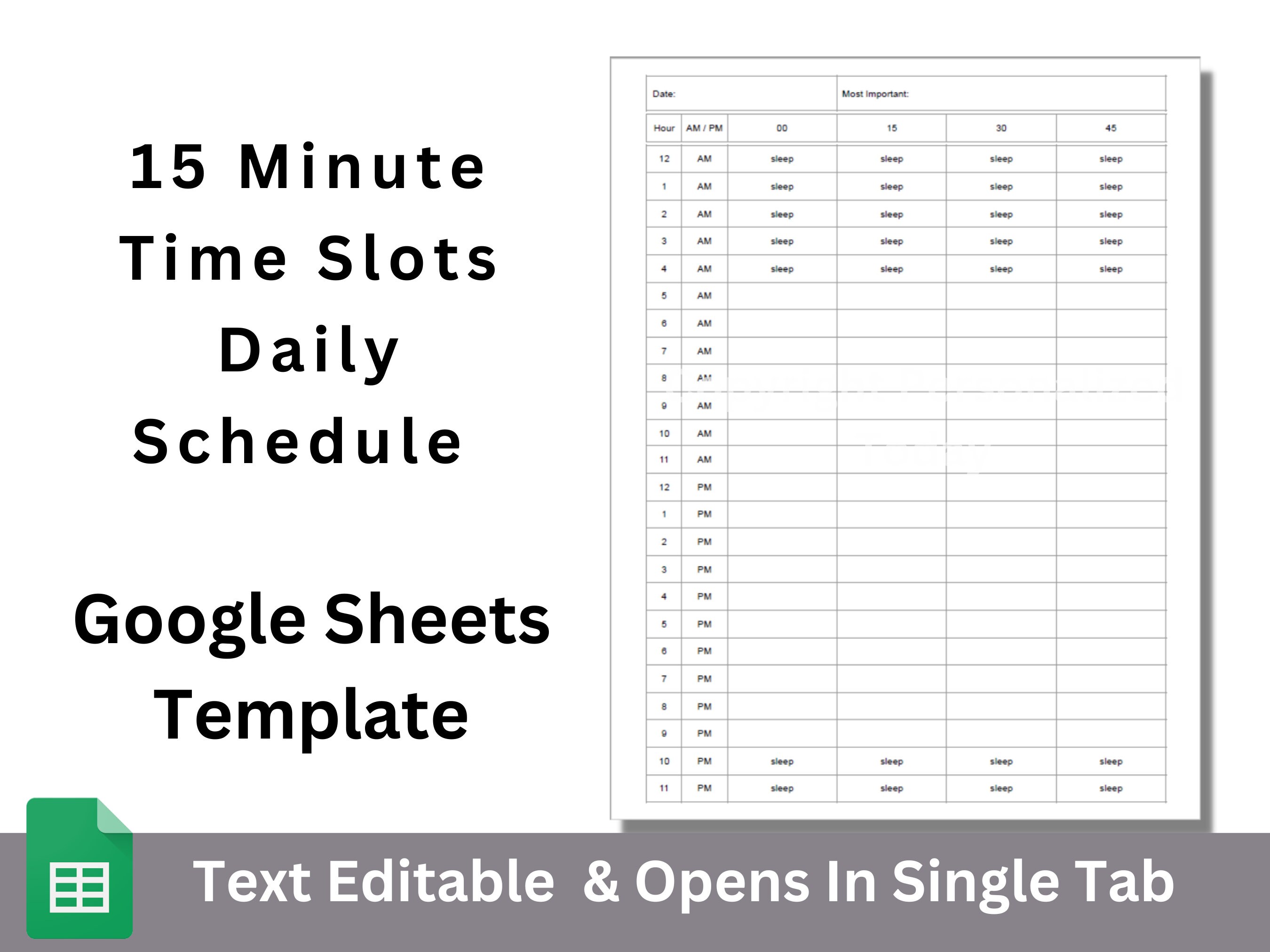 Sign Up Sheet Template With Time Slots