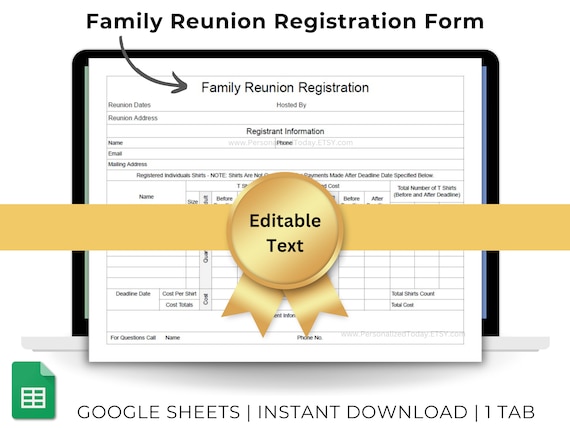 Family Reunion Registration Form Template Free Event Registration Form