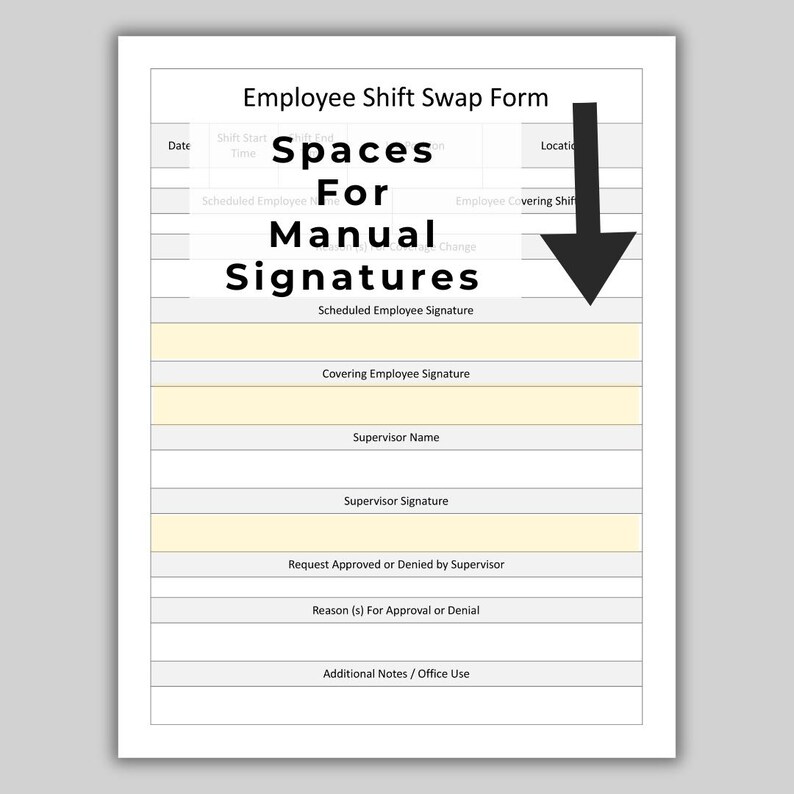 Employee Shift Swap Approval Form for Small Business Owners ...