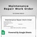 Maintenance Repair Work Order Template Property Upkeep Service and ...