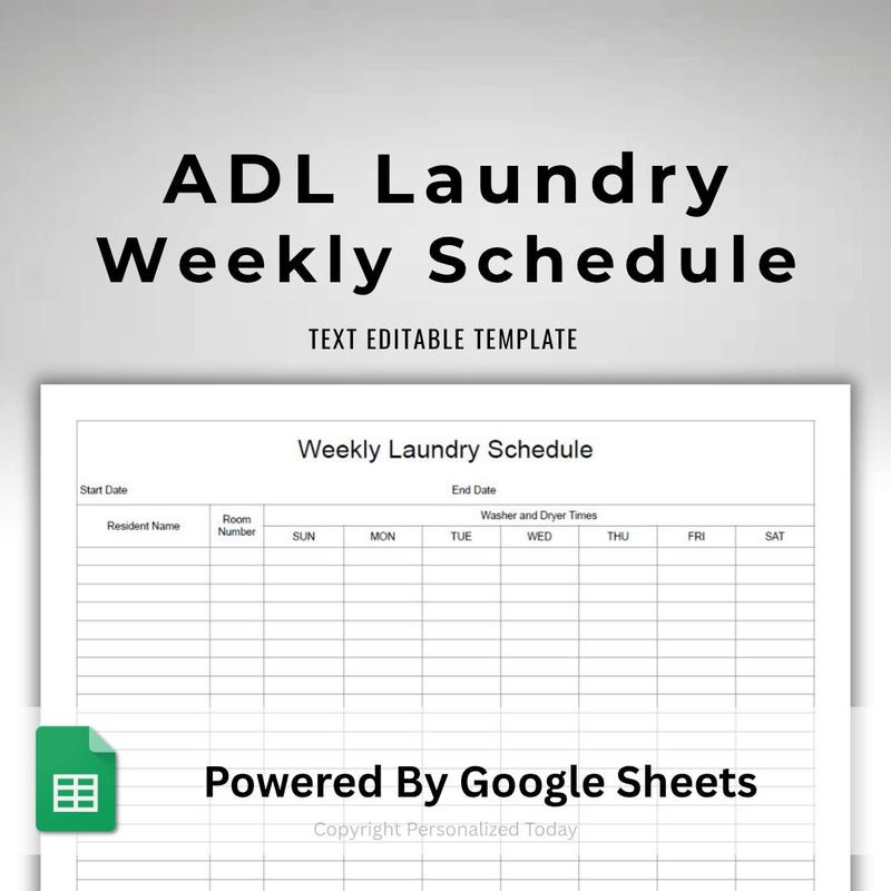 Laundry Schedule - Etsy