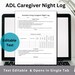 Google Sheets Assisted Living Caregiver Night Log PM Caregiver Duty ...