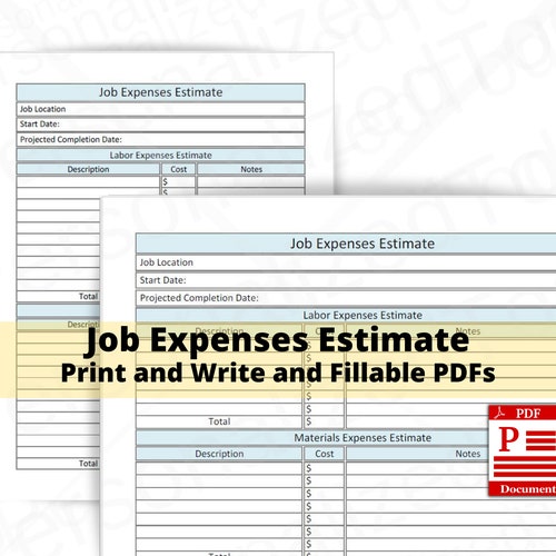 Job Ticket Work Order Form Fillable PDF US Letter Size Digital - Etsy