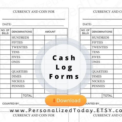Printable Currency and Coins Counting Forms Four 4 Forms on - Etsy
