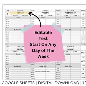 Weekly Cash Register Count Breakdown Template With Blank Dates Google ...
