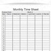 Monthly Employee Timesheet Fillable and Printable PDF Digital Download Files US Letter Size ...