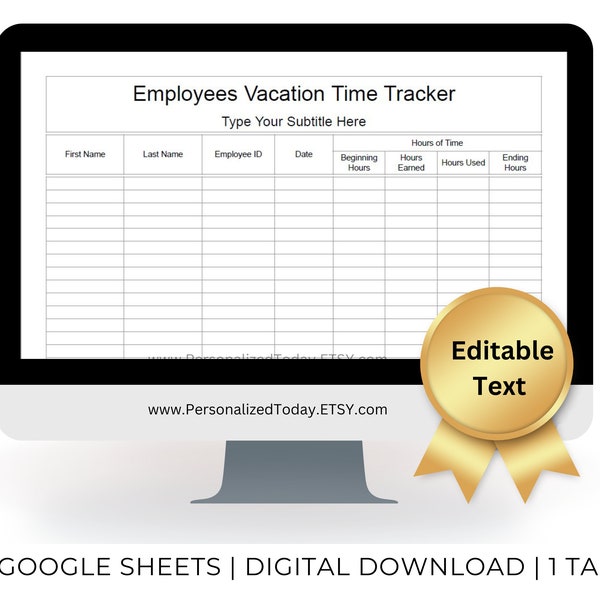 Employee Vacation Time Calculation Spreadsheet - Etsy