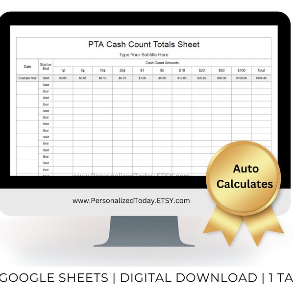 Cash Count Sheet - Etsy
