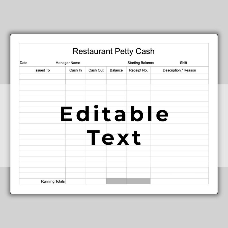 Restaurant Single Shift Cash Flow Tracker - Automated Totals Google ...