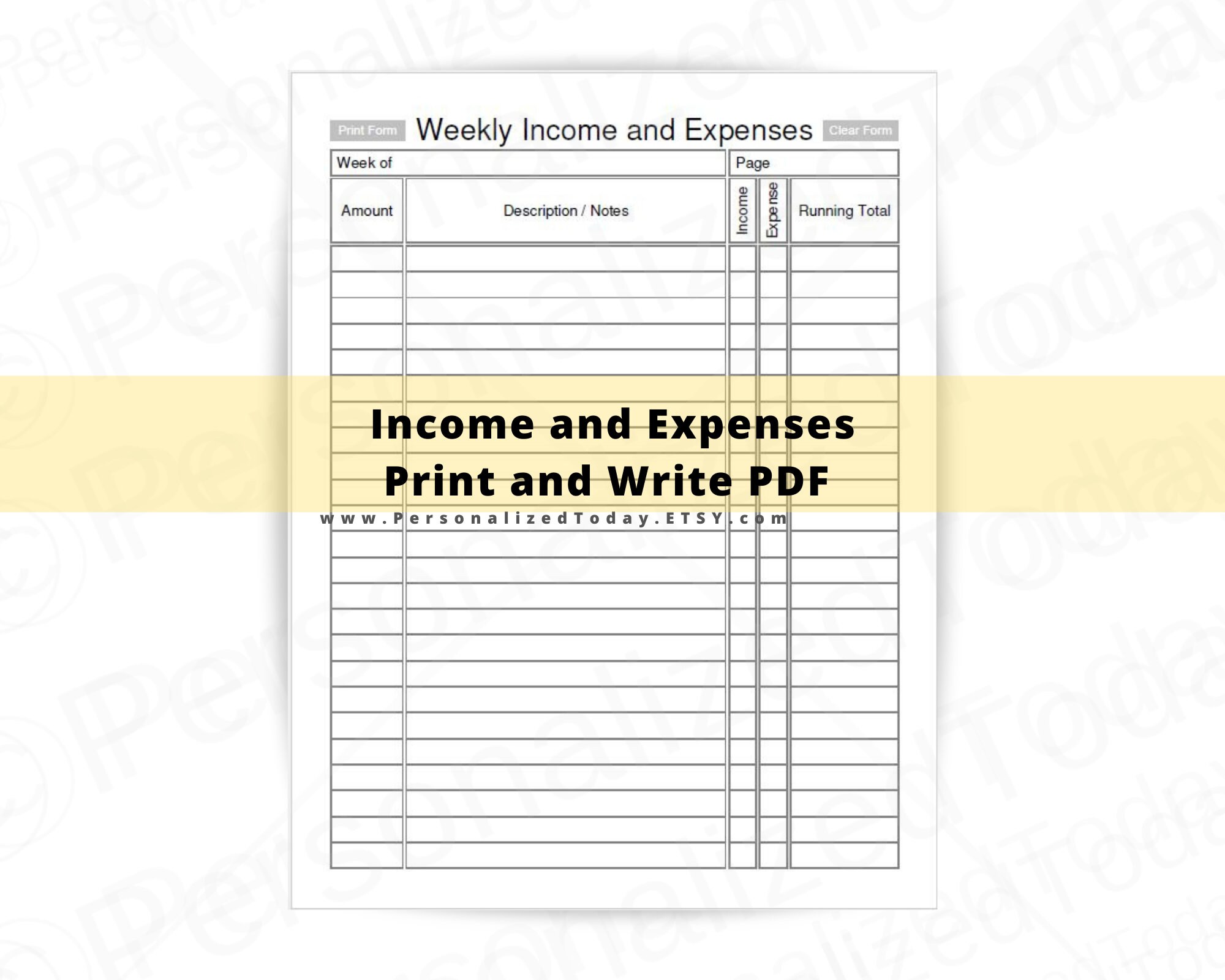 Free income and expense log template - pasens