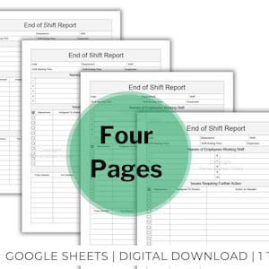 Staff Shift Handover Report - Employee End of Shift Notes - Work Shift ...