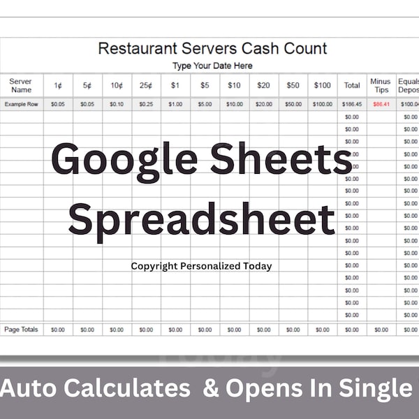 Restaurant Tip Template - Etsy UK