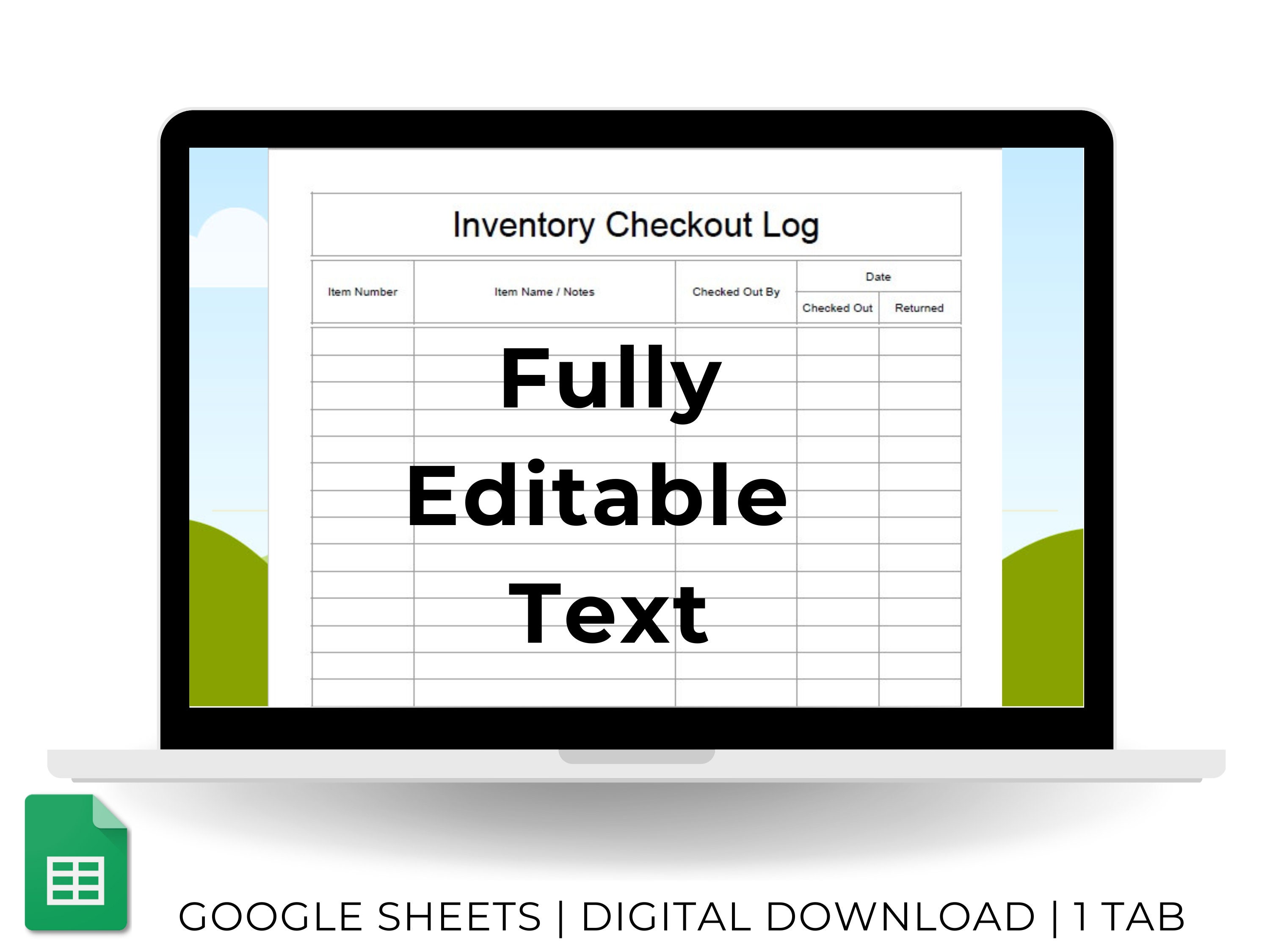 Inventory Sign Out Stock Check Out Borrowing Tracker Business Assets ...