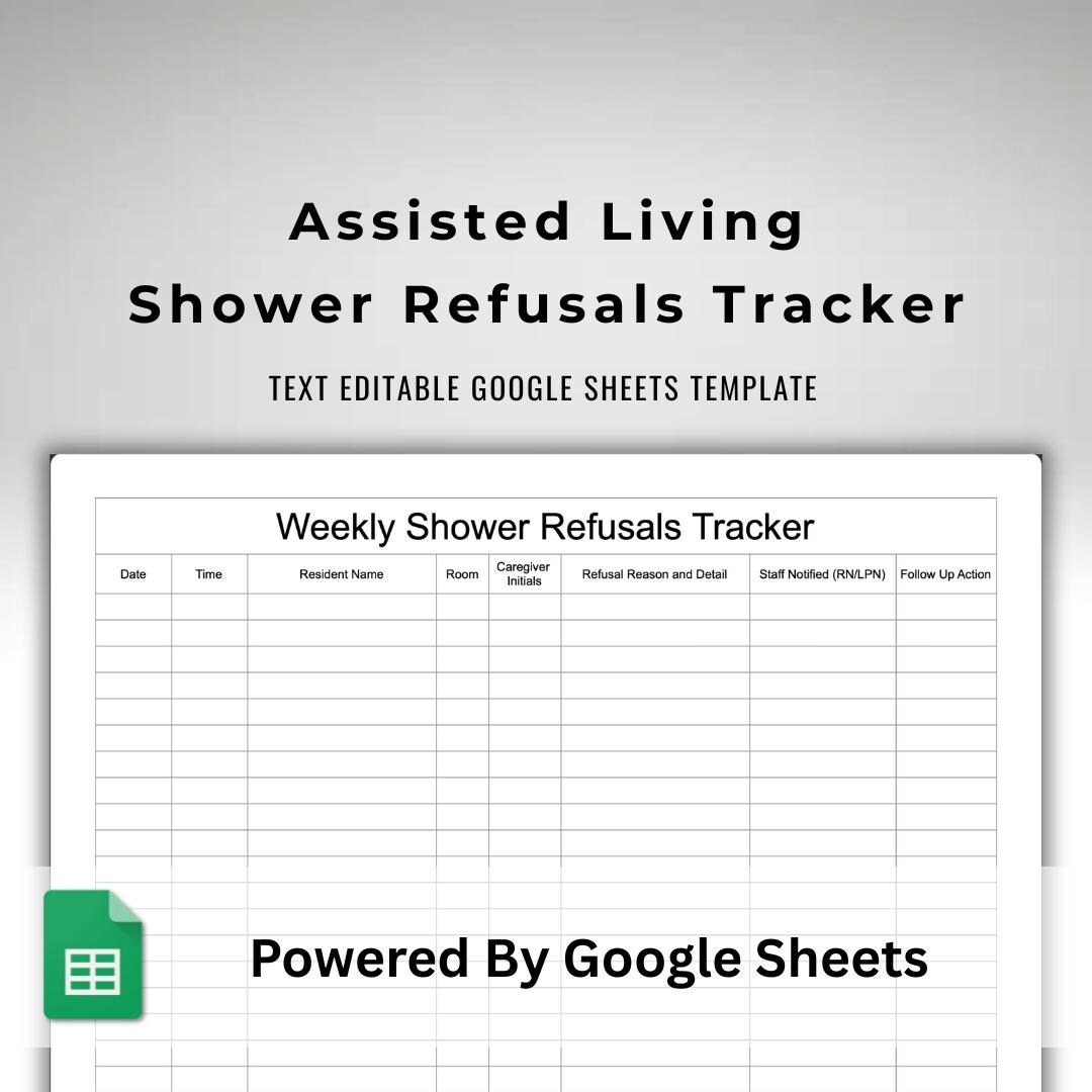 Google Sheets Weekly Shower Refusal Log - Editable Template for ...