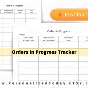 Printable Business Workflow Chart Orders in Progress Tracker - Etsy