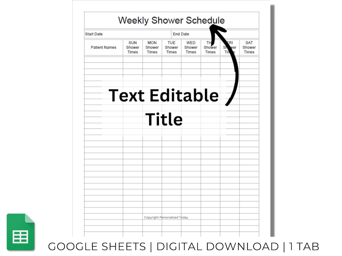 Simplify Your Assisted Living Weekly Resident Showers Schedule - Text ...