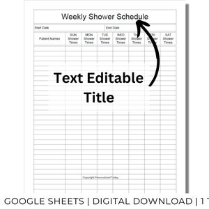 Simplify Your Assisted Living Weekly Resident Showers Schedule - Text ...