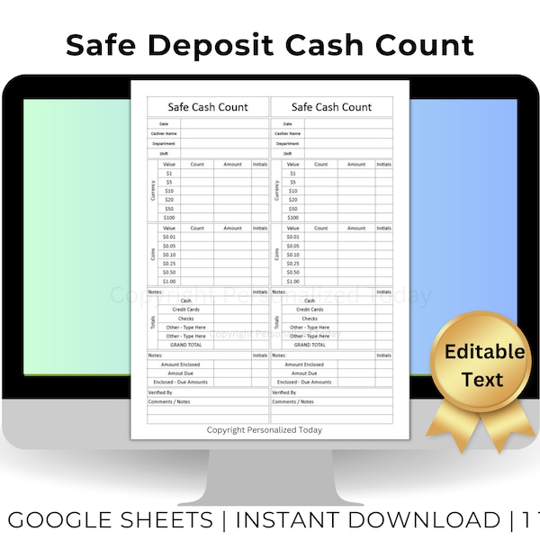 Cash Count Sheet - Etsy