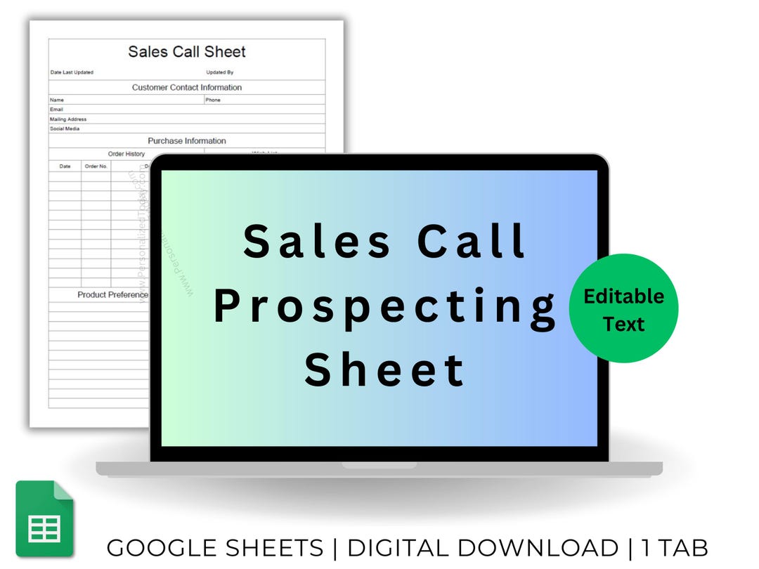 Google Sheets Sales Call Sheet Template - Telemarketing & Prospecting ...