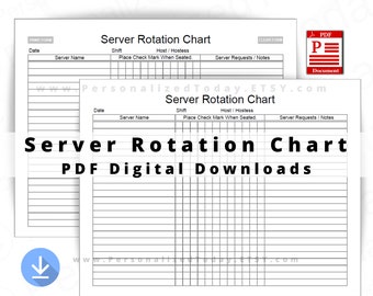 Server Hostess Chart - Etsy UK