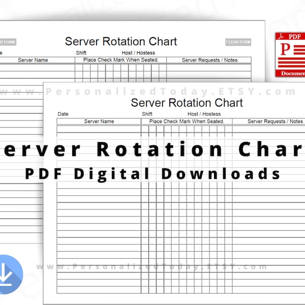 Server Rotation Charts - Etsy