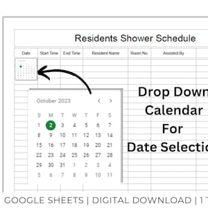 Google Sheets ADL Nursing Home Shower Schedule Text Fillable / Text ...