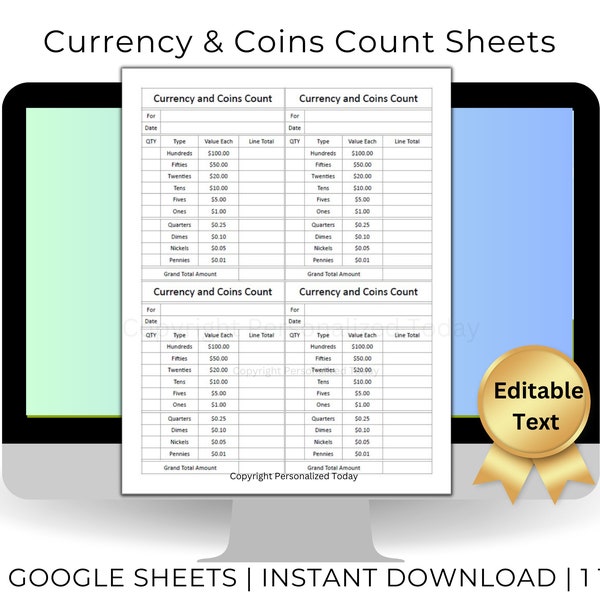 Cash Count Sheet - Etsy