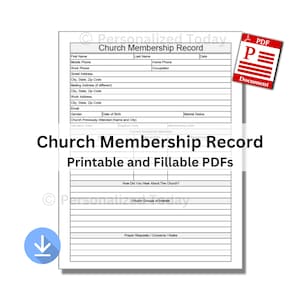 PDF Church Membership and Updates Record Printable and Fillable PDF ...