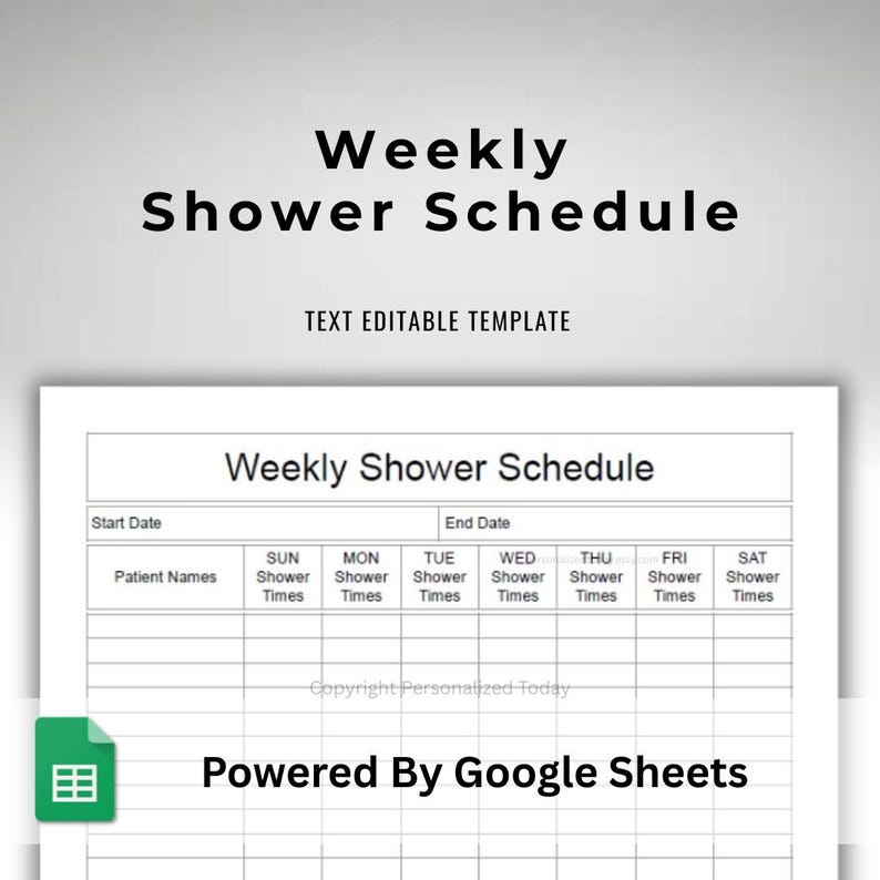 Simplify Your Assisted Living Weekly Resident Showers Schedule - Text ...