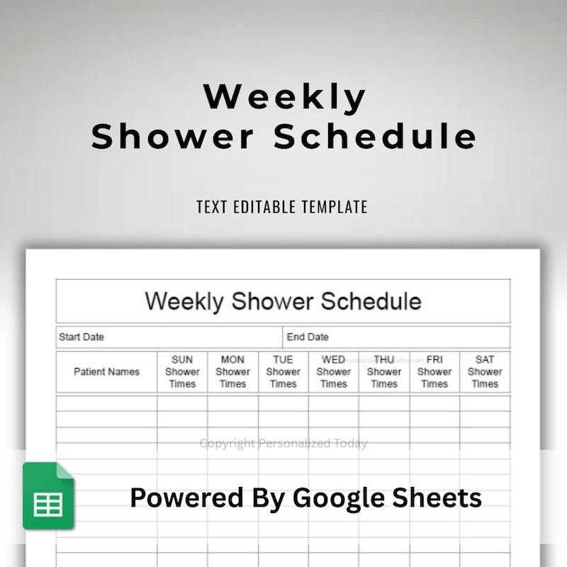 Resident Shower Log - Etsy