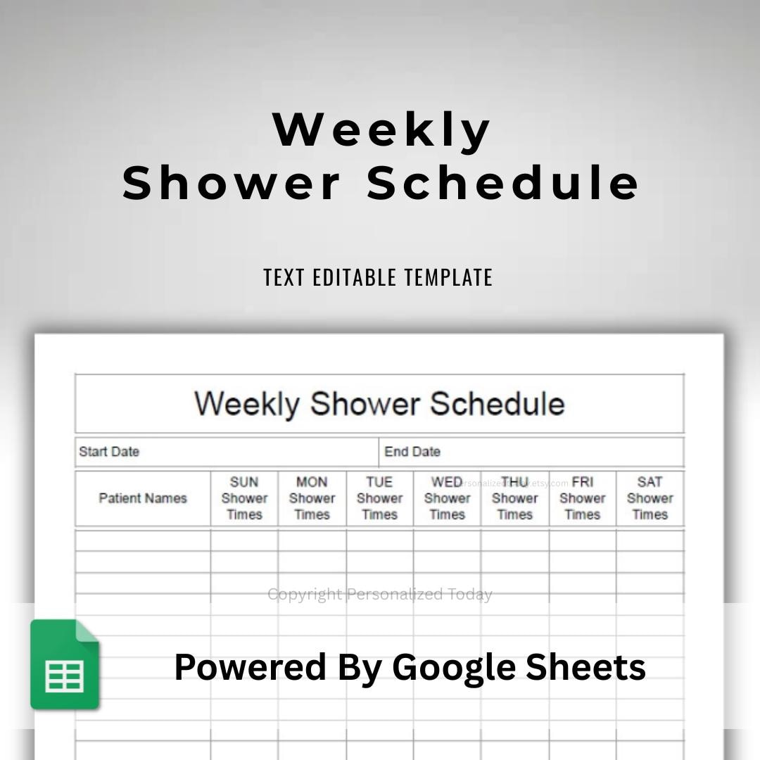 Simplify Your Assisted Living Weekly Resident Showers Schedule - Text ...