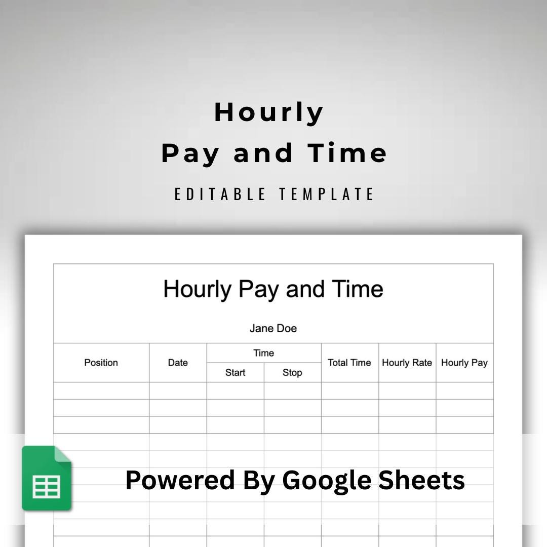 Hourly Pay & Time Tracker - Google Sheets Labor Cost Calculator ...